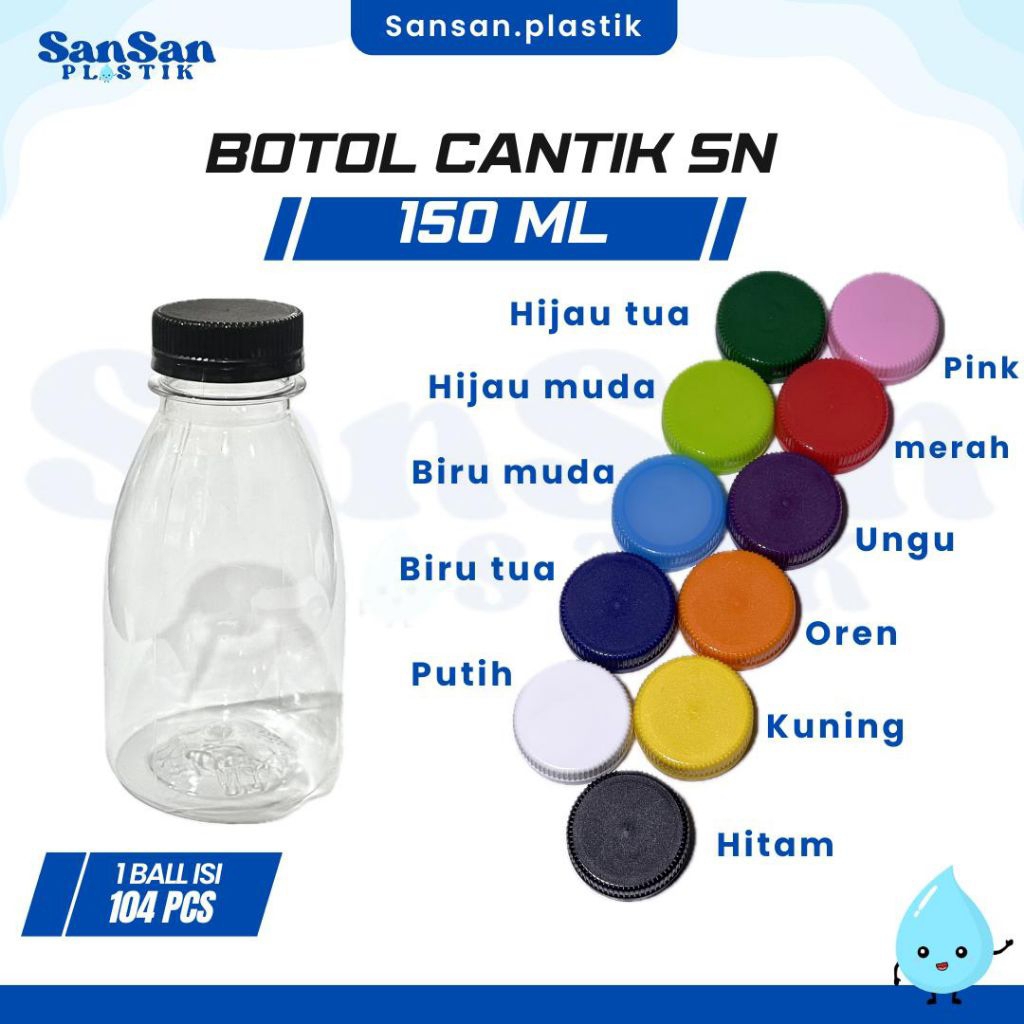 Jual Botol Cantik 150 ml SN / Botol Plastik 150ml Pendek Harga 1.200 ...