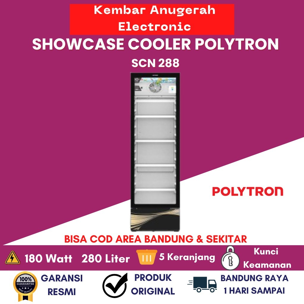 Jual SHOWCASE COOLER POLYTRON SCN 288 KAPASITAS 280 Liter | Shopee ...