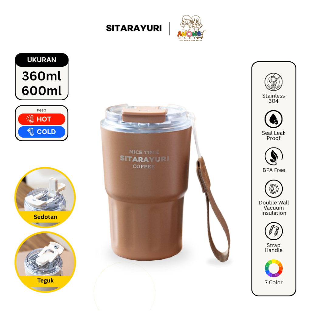 Jual SITARAYURI Tumbler Coffee Mug ZF026-27 360ml & 600ml Stainless ...