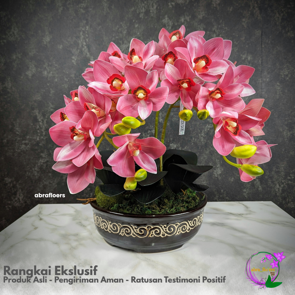 Jual Abra Floers - Rangkaian Bunga Artificial - Anggrek Latex Symbidium ...