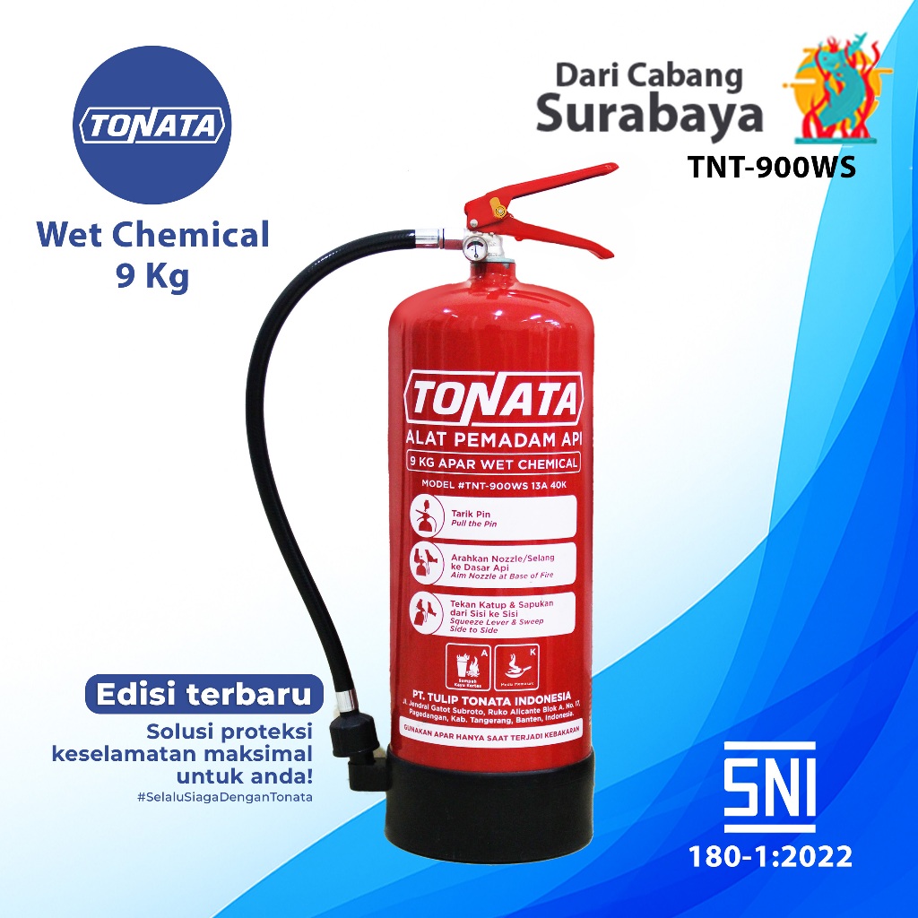 Jual APAR 9 kg Tonata Wet Chemical K-Type / Set Komplit Tipe K | Shopee ...