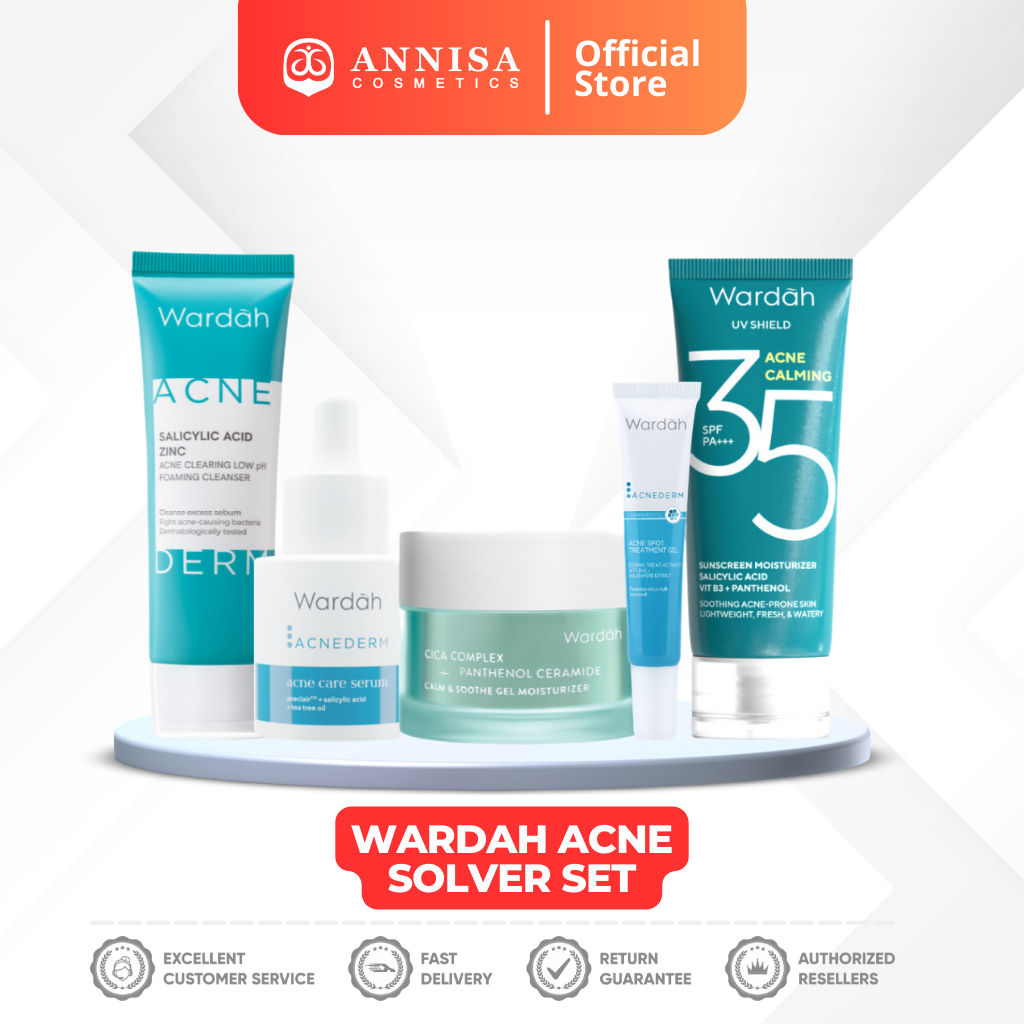 Jual Wardah Acne Solver SET (Cleanser 60ml, Cica Gel Moisturizer 30g ...