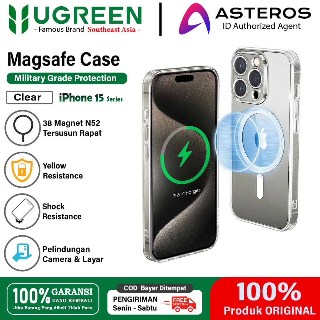Jual UGREEN Casing Magsafe iPhone 15 Pro Max 15 Pro 15 Clear Casing ...