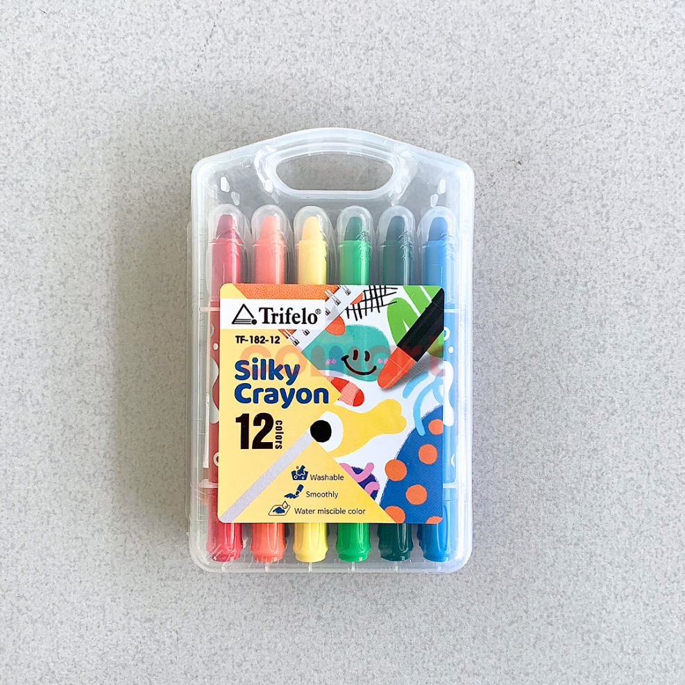 Jual 12 Warna Plus Kuas Trifelo Gel Silky Crayon Twister Halus Lembut ...