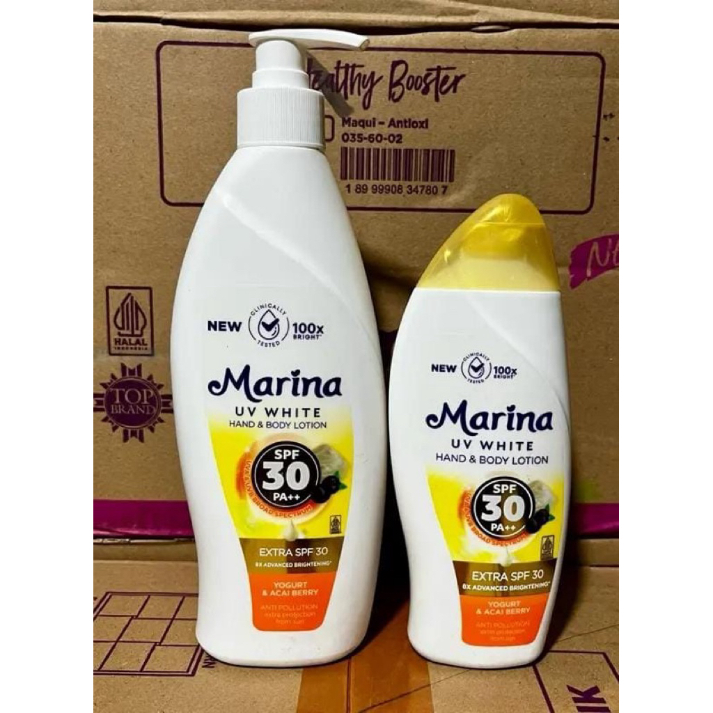 Jual Marina Hand Body Lotion UV White Extra SPF30 350ml | Shopee Indonesia