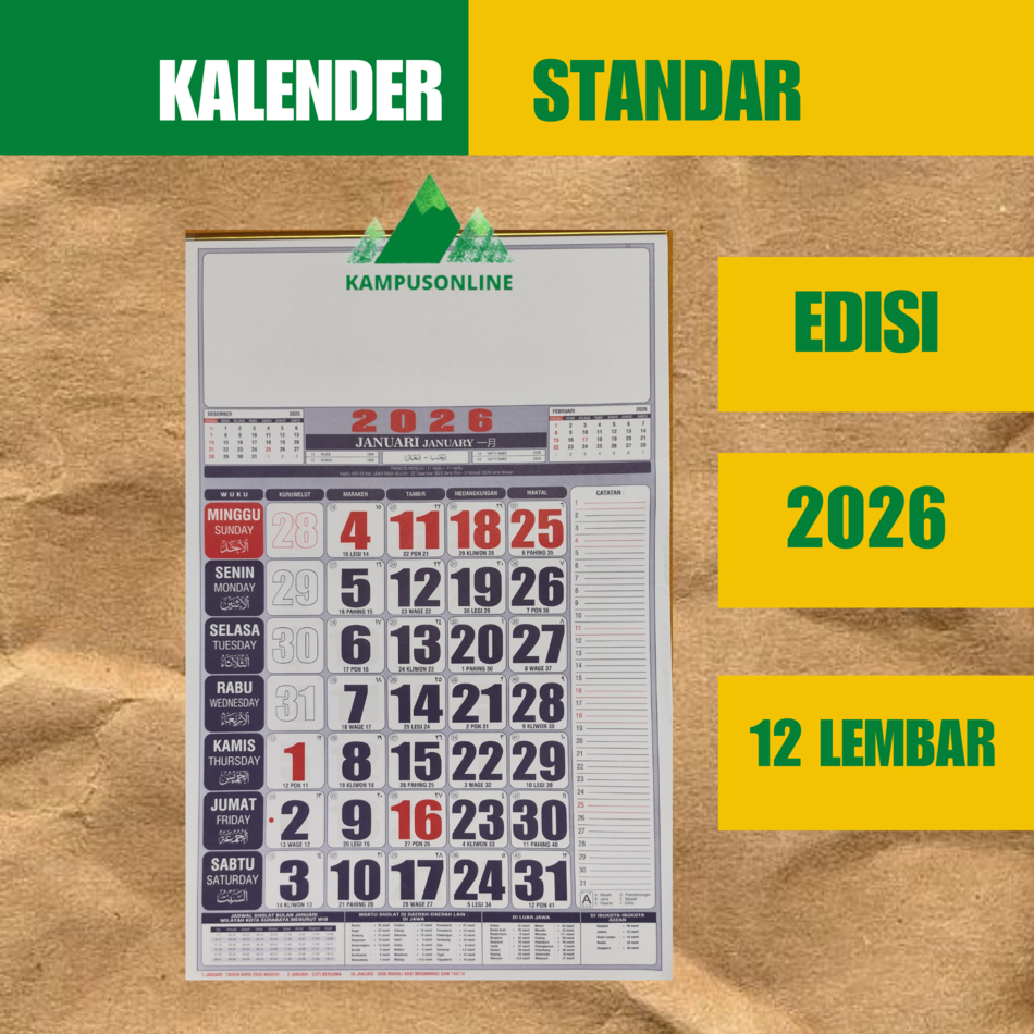 Jual PROMO KALENDER 2026 LENGKAP TERMURAH | Shopee Indonesia