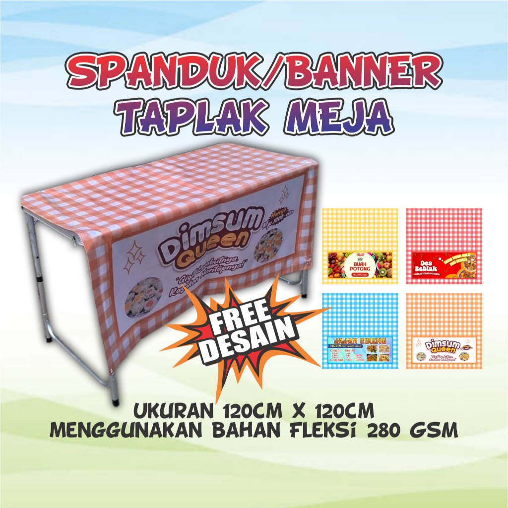 Jual SPANDUK/BANNER MODEL TAPLAK MEJA - DESIGN CUSTOM SESUAI KEBUTUHAN ...