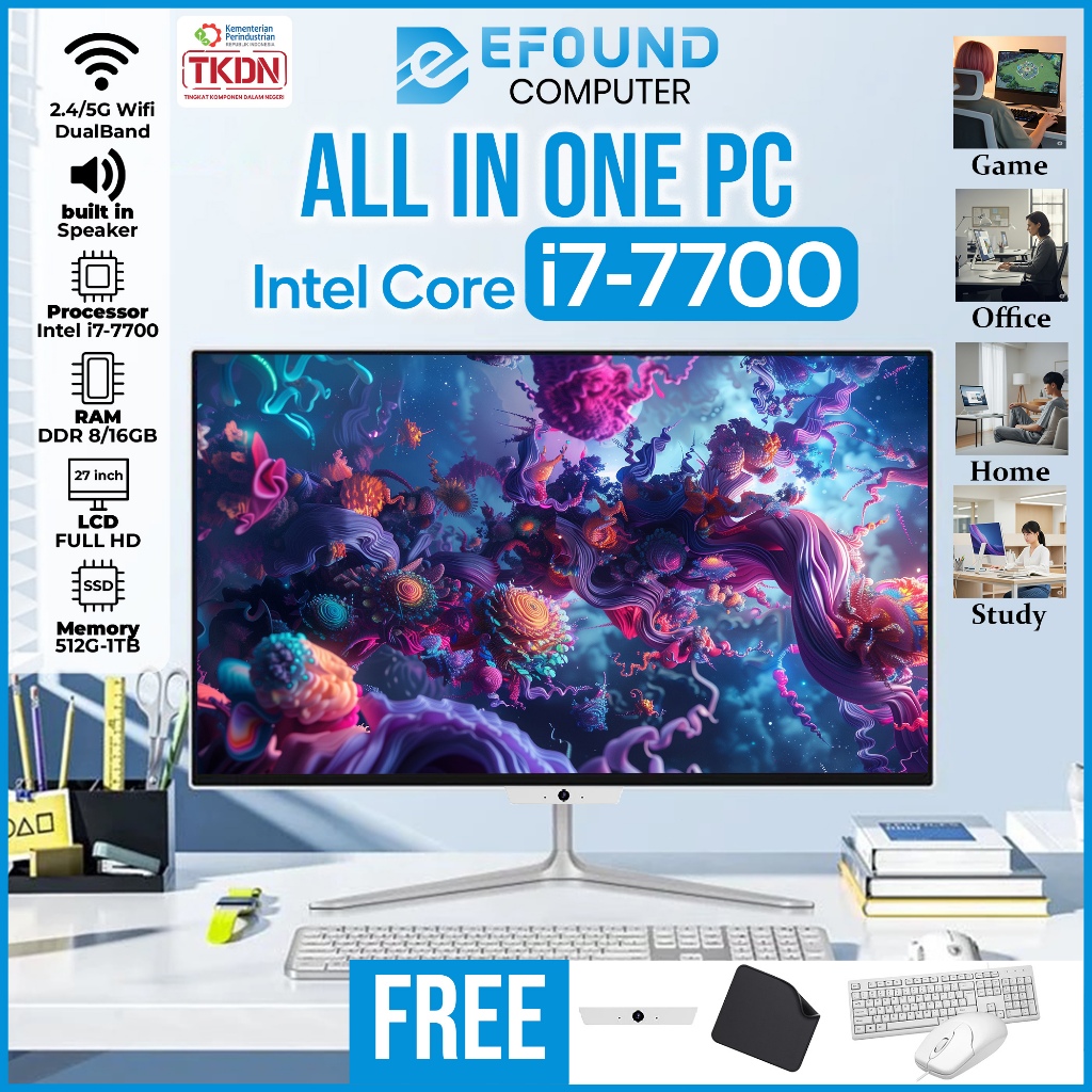 Jual eFound PC All-in-One Intel Core i7-7700 – Super Tipis, Full HD 19 ...