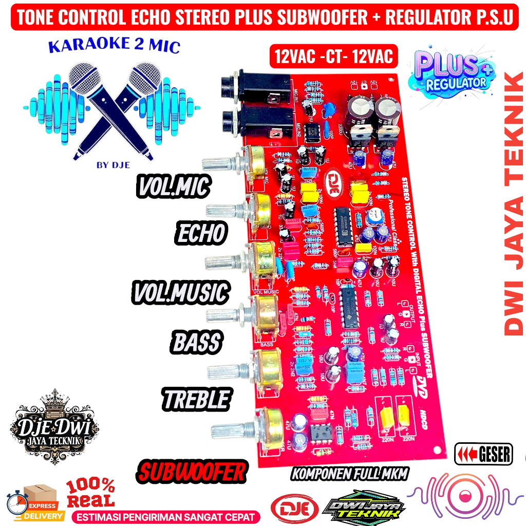 Jual Tone Control Echo Stereo Plus Subwoofer + DJE PRO SERIES | Shopee ...