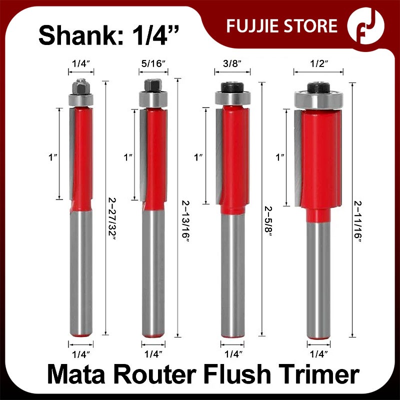 Jual Mata Profil Lurus Flush Trimmer Straight Bits Top Bearing TCT ...