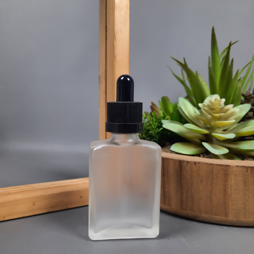 Jual BOTOL PIPET 30 ML KACA FROSTED TUTUP HITAM - PUSH DOWN / BOTOL ...