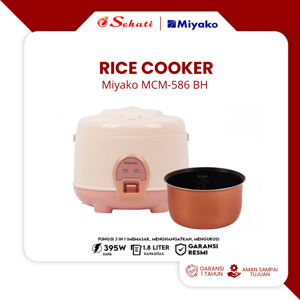 Jual Miyako MCM-586 BH Rice Cooker Miyako 1.8 L Memasak, menghangatkan ...