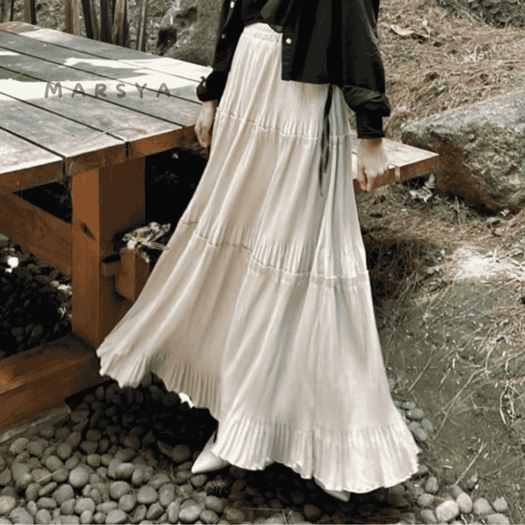 Jual Pleated Skirt Susun 3 - Rok Plisket Cabang Wanita - Layer SKirt ...