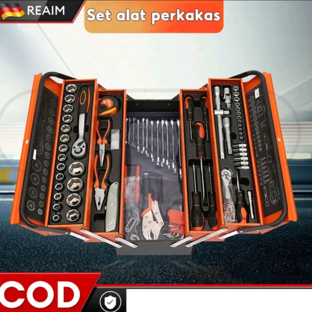 Jual [ PROMO 10.10 ] Reaim Alat Bengkel ToolKit 85 Pcs Tool Box Kunci ...