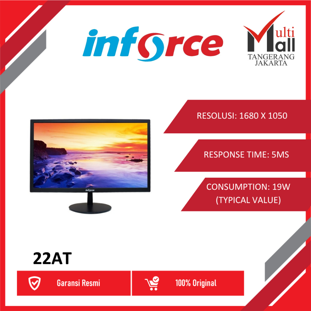 Jual MONITOR INFORCE LED 22AT 22" VGA + HDMI + SPEAKER 22 2200 INCH ...