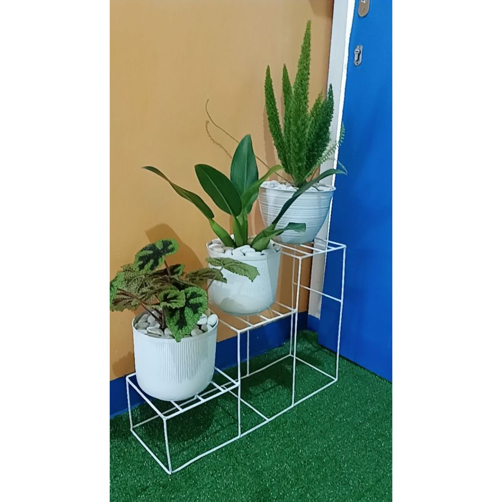 Jual POT BUNGA BESI/STANDING POT RAM 3 TINGKAT BERDIRI JUMBO T.45/RAK ...