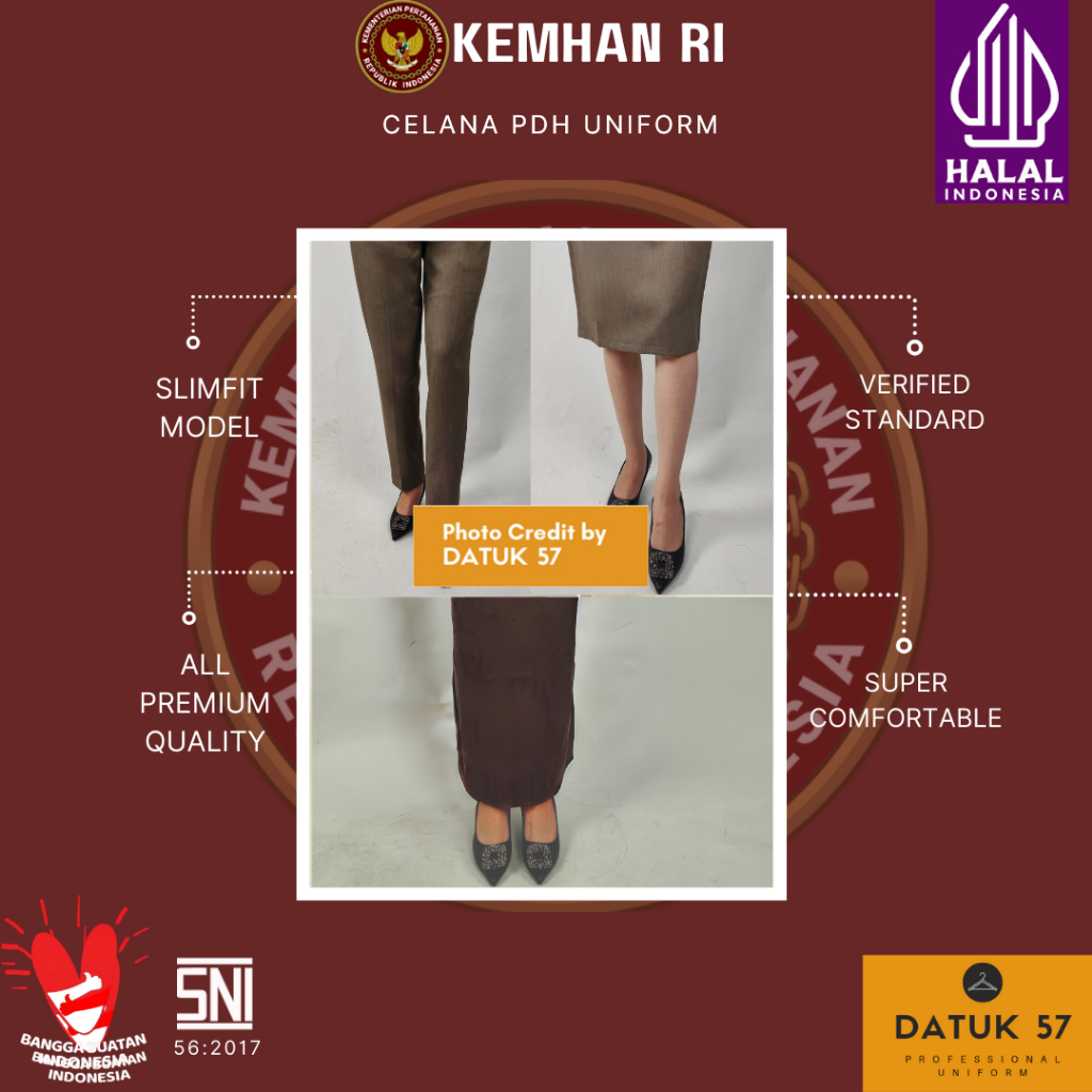 Jual Original Premium by Datuk 57 : Rok/Celana Bawahan Seragam PDH ...