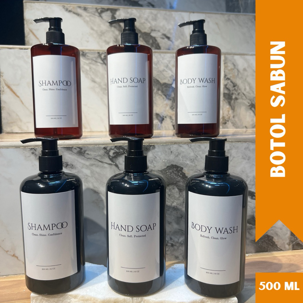 Jual Botol Sabun Cair 500ml Refill Pump Exclusive Design White Label ...