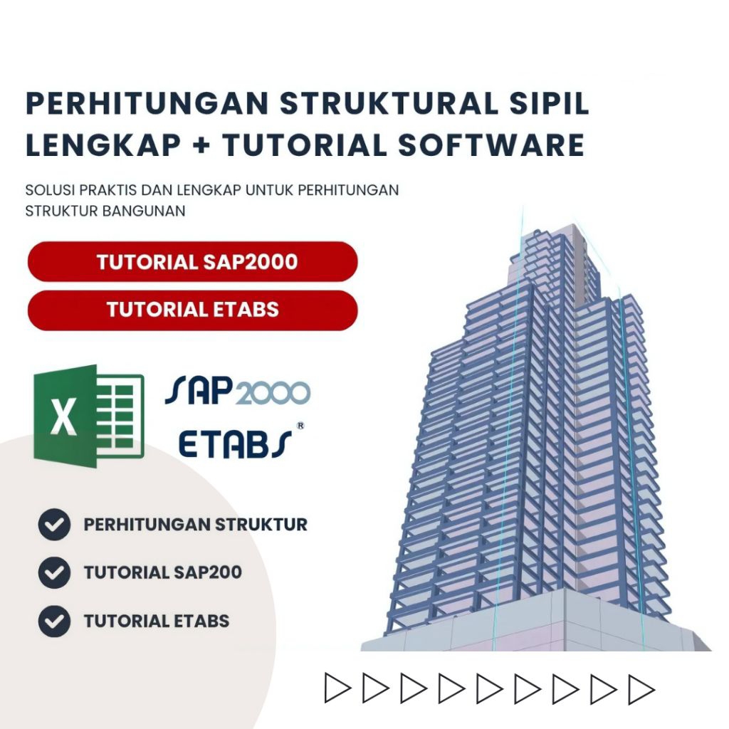Jual Perhitungan Struktur Sipil Lengkap + Tutorial SAP2000 & ETABS | Analisis Beton Baja ...