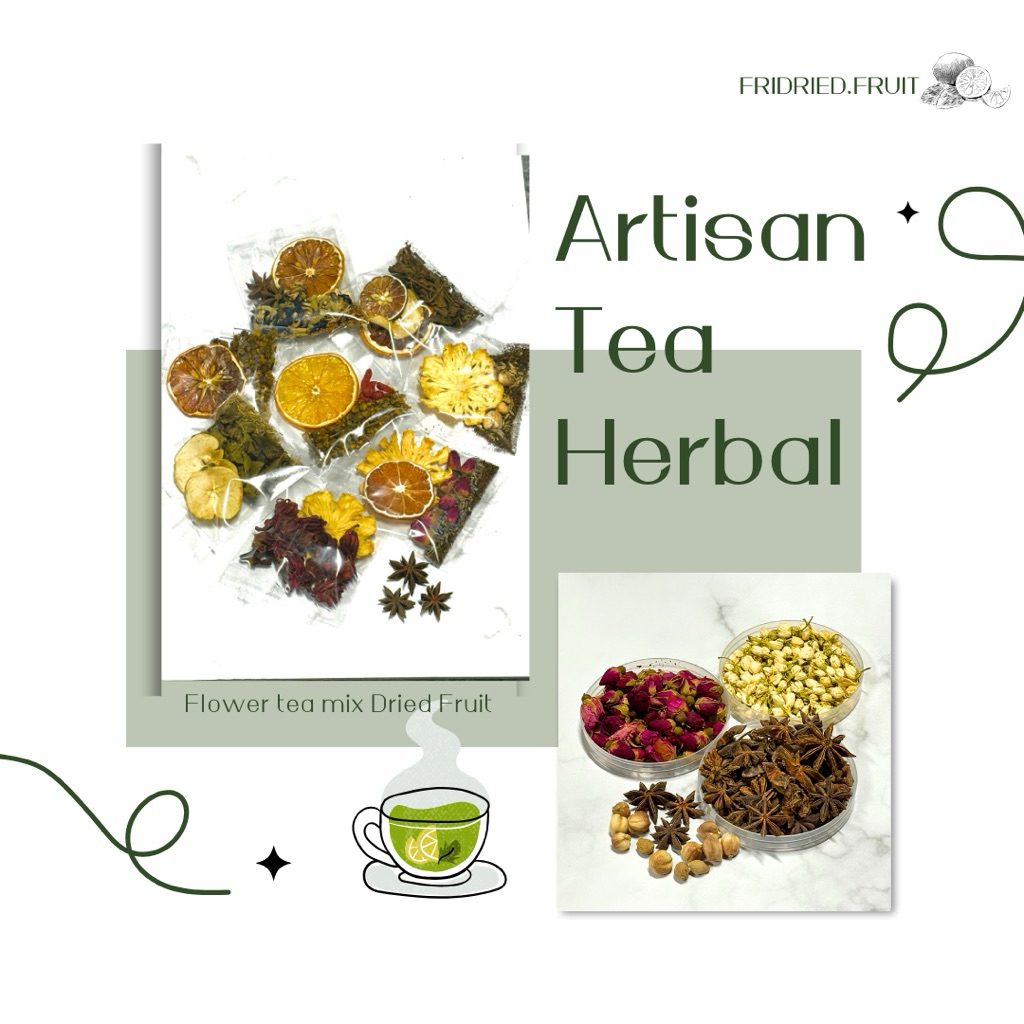 Jual Artisan Tea Herbal Flower tea Mix dried Fruit tea | Shopee Indonesia