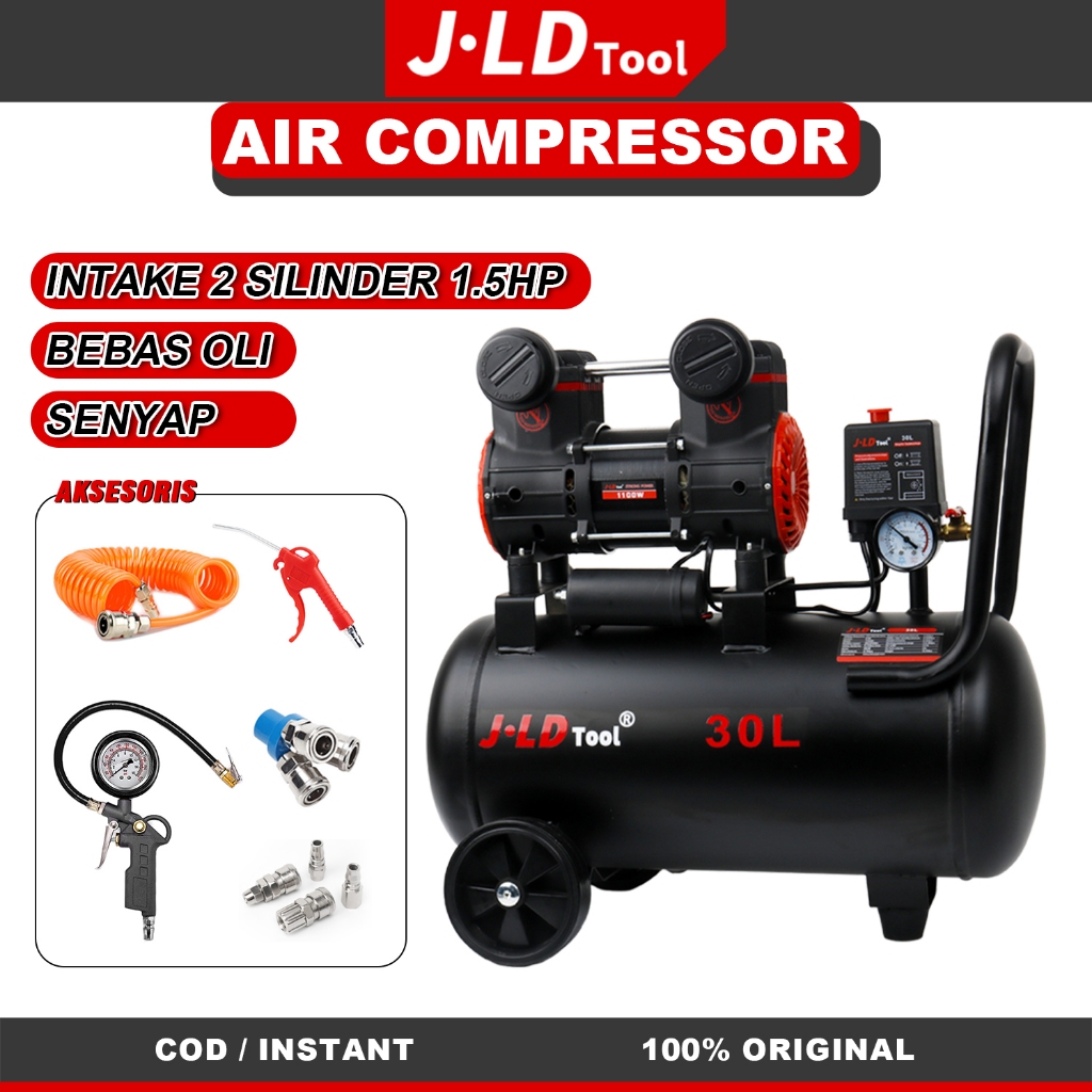 Jual JLD Mesin Kompresor Angin Listrik 30L oli-free portabel mini ...