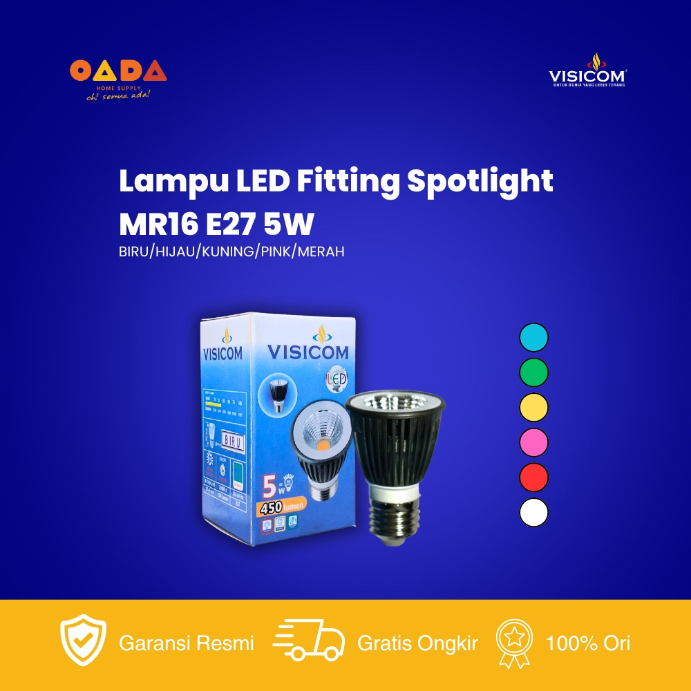 Jual VISICOM Lampu LED MR16 5W Fitting Ulir E27 Halogen Spot Light ...