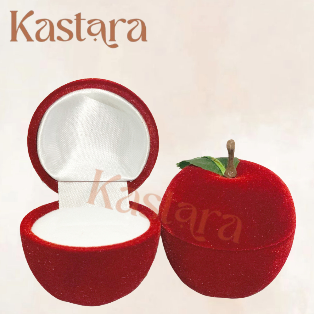 Jual Kotak Tempat Cincin Karakter Bentuk BUAH APEL Box Perhiasan Apple ...