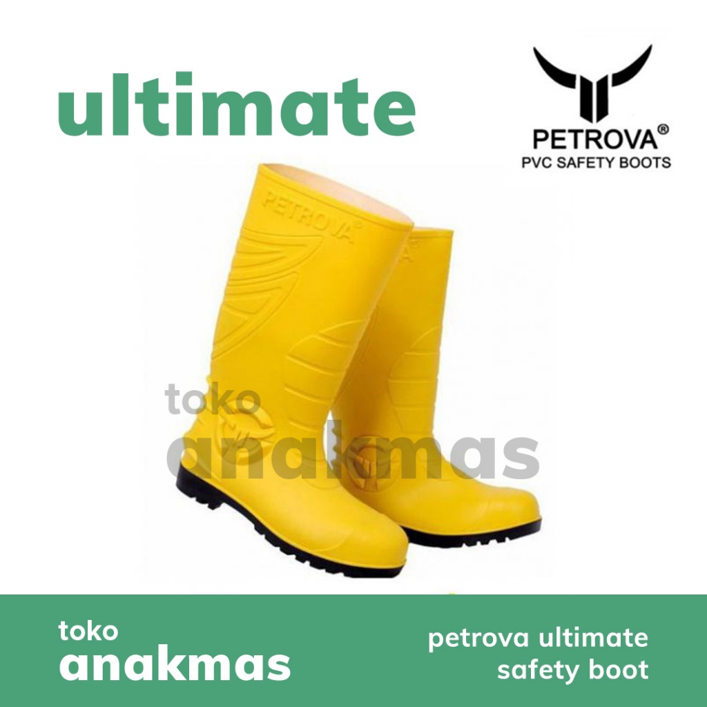 Jual Petrova Sepatu Safety Boot Ultimate / Boot Safety PVC Ujung Besi ...