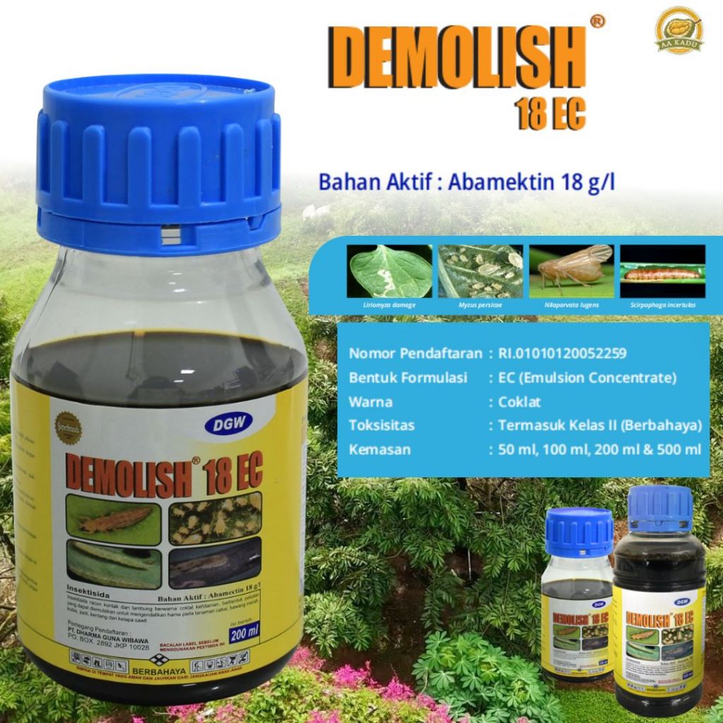 Jual Insektisida DEMOLISH 18 EC Besar - 200 ML PEMBASMI HAMA ABAMEKTIN ...