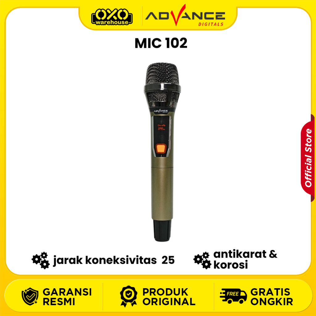 Jual Advance Mic Wireless MIC 102 Mik Tanpa Kabel Microfon Original ...