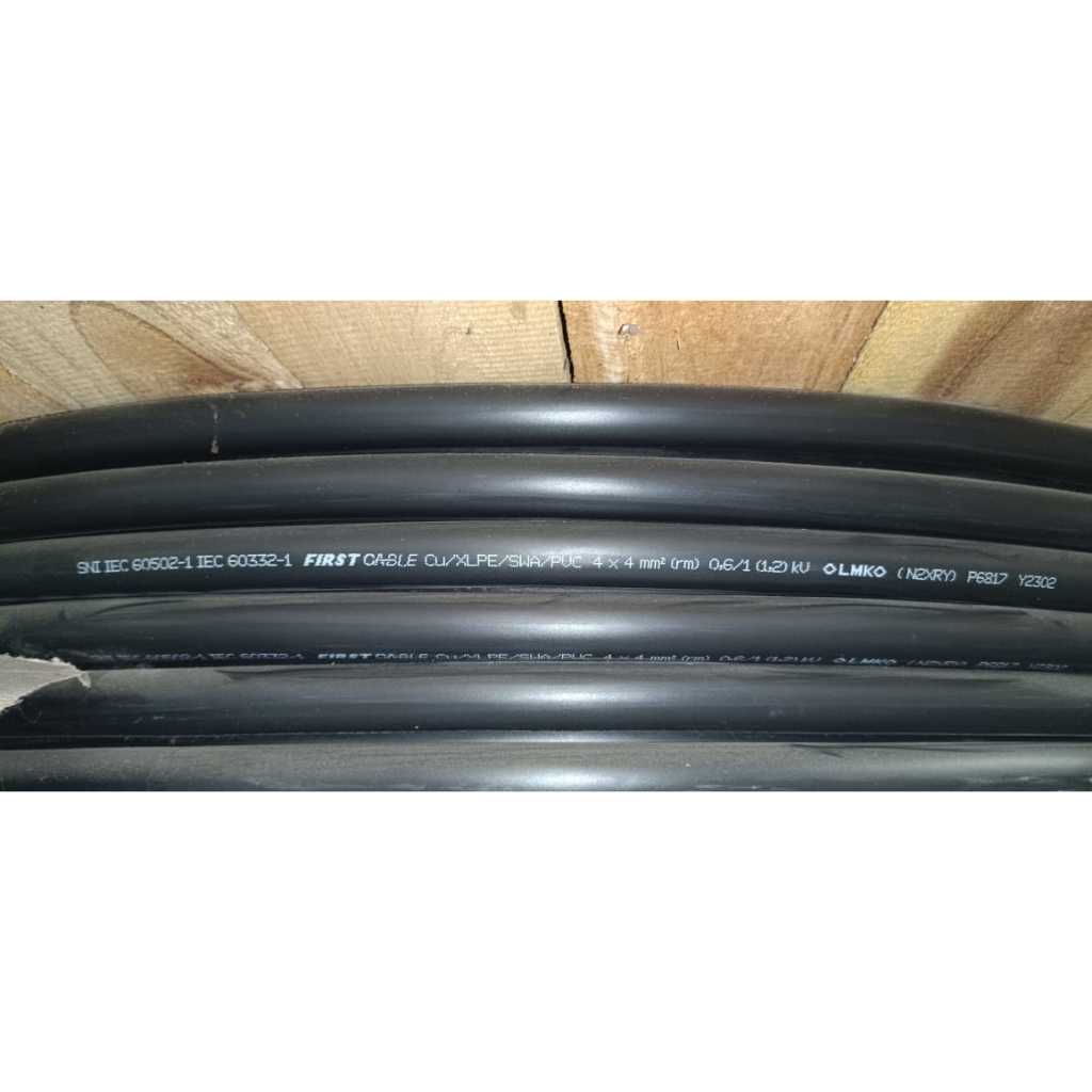 Jual KABEL N2XRY (Cu/XLPE/PVC/SWA/PVC) 4 x 4 mm 0,6/1kV Black FIRST CABLE - 10 Meter | Shopee ...