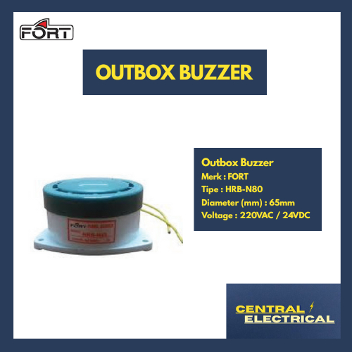 Jual FORT Outbox Buzzer 65mm 220VAC/24VDC merk FORT tipe HRB-N80 ...
