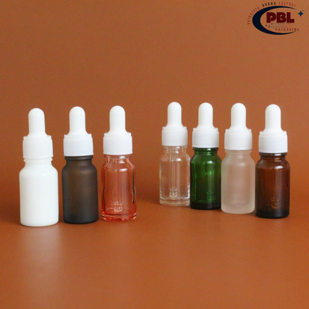 Jual Botol Kaca Pipet 10ml Tebal Varian Warna - Ring Non Segel Putih ...