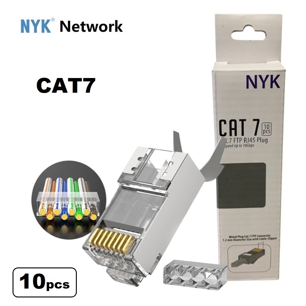 Jual NYK Konektor RJ45 FTP STP CAT7 Besi 10pcs bisa untuk CAT6 CAT6A ...