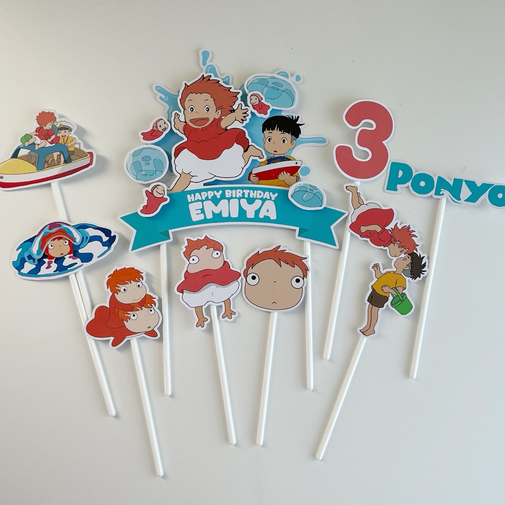 Jual Cake Topper 3D Karakter Ponyo Ghibli Hiasan Kue Tusukan Tart ...