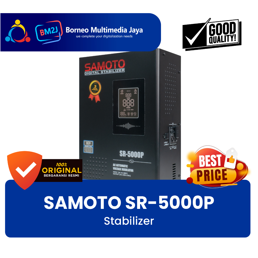 Jual Digital Stabilizer Samoto Stavol Listrik Single Phase 5000VA AVR ...