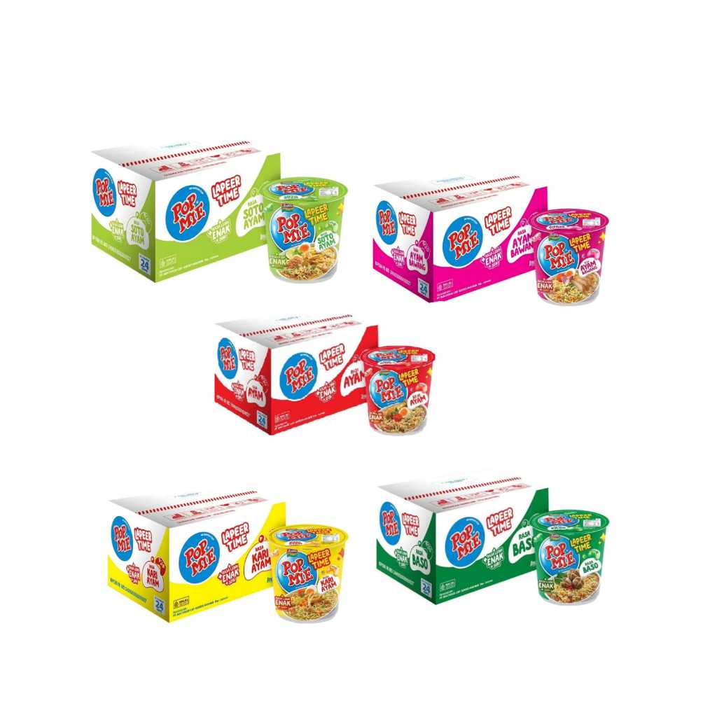 Jual Pop Mie Laper Time All Varian rasa Pop Mie Jumbo 1 dus Isi 24 ...