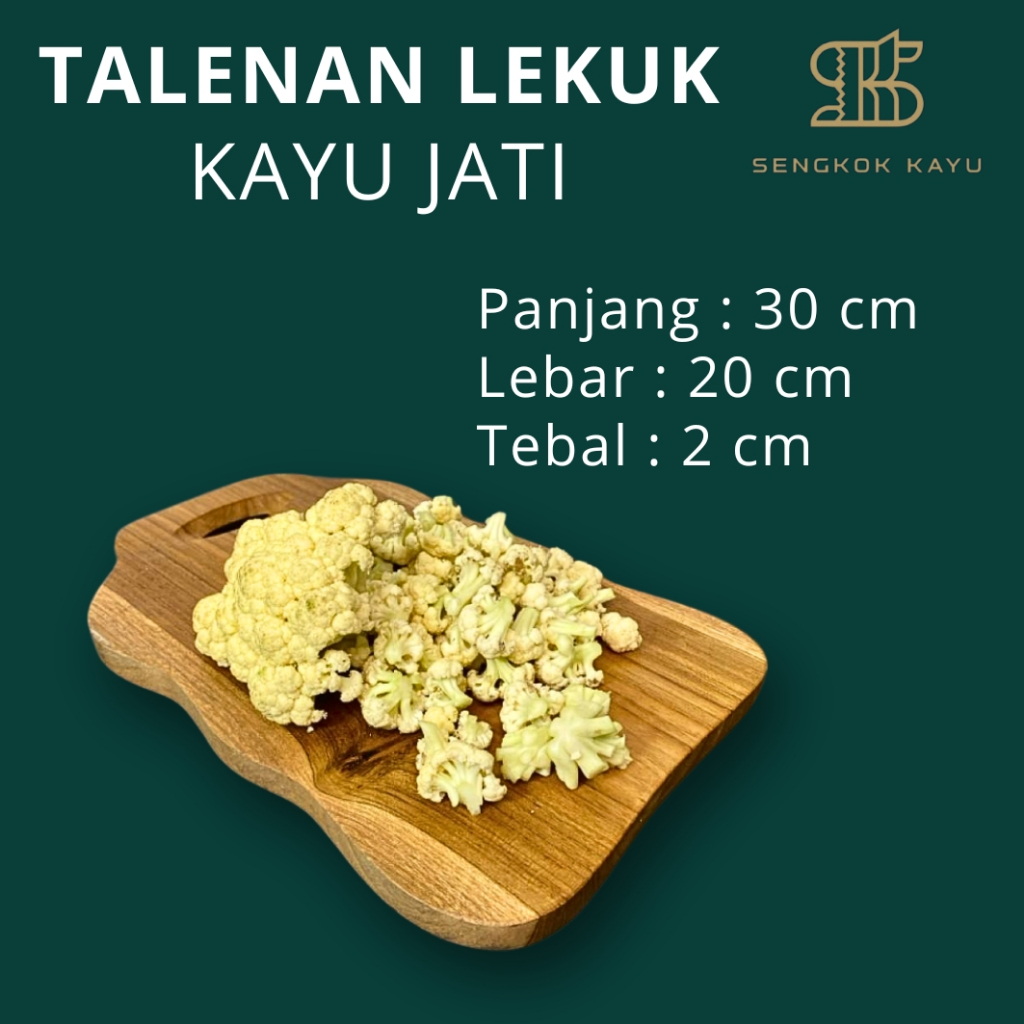 Jual Talenan Lekuk Sengkok Kayu Jati | 30x20x2 cm | Tahan Air, Anti ...