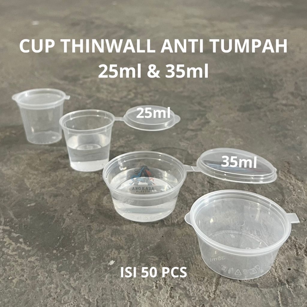 Jual (50 pcs) thinwall cup saos 25 ml & 35 ml VICTORY / cup sambal 25 ...