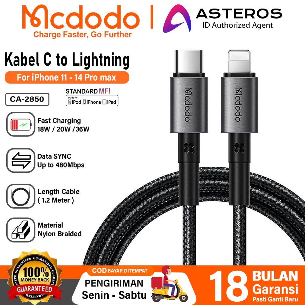 Jual MCDODO Kabel iPhone 11 12 13 14 Type C to Lightning Fast Charging ...