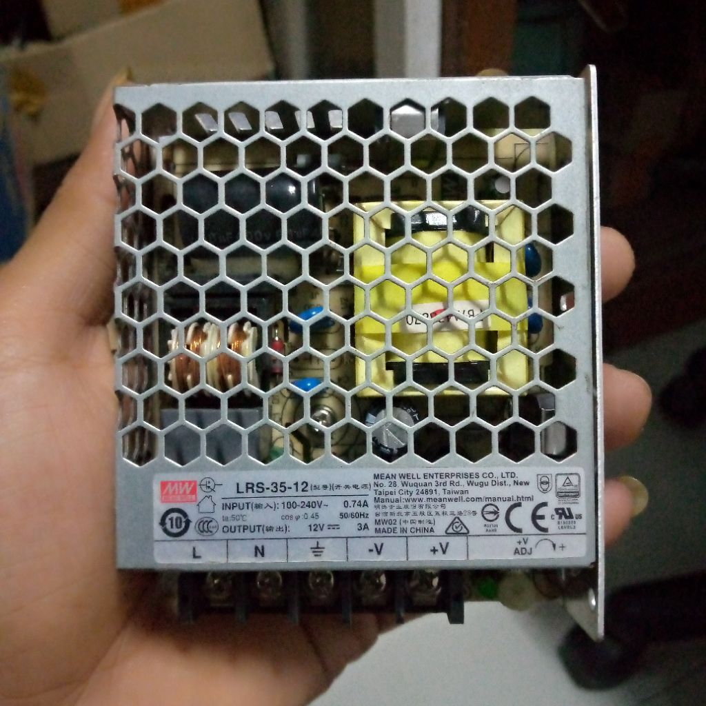 Jual MEANWELL LRS-35-12 Power Supply Adaptor DC 12V 3A 36W - PSU ...
