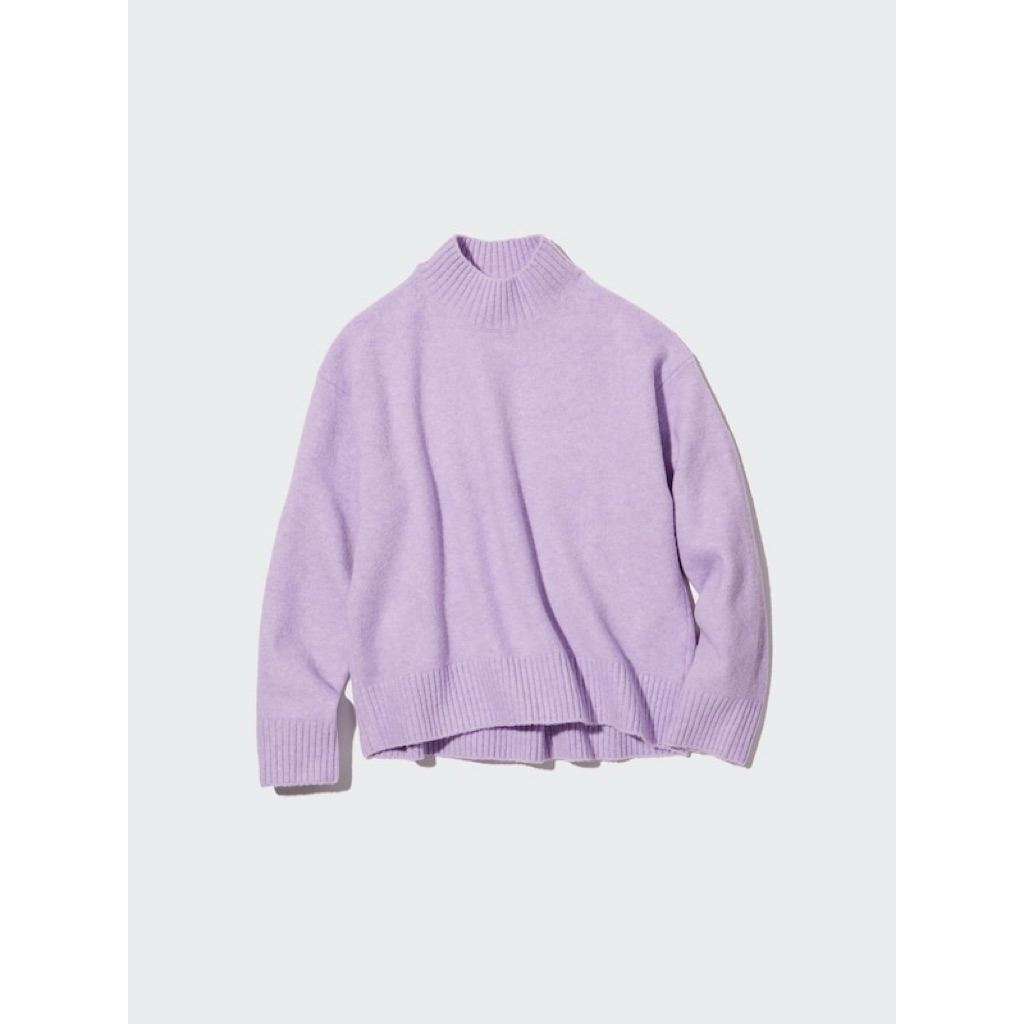 Jual UNIQLO SOUFFLE YARN MOCK NECK SWEATER IN PURPLE COLOR (L) | Shopee ...
