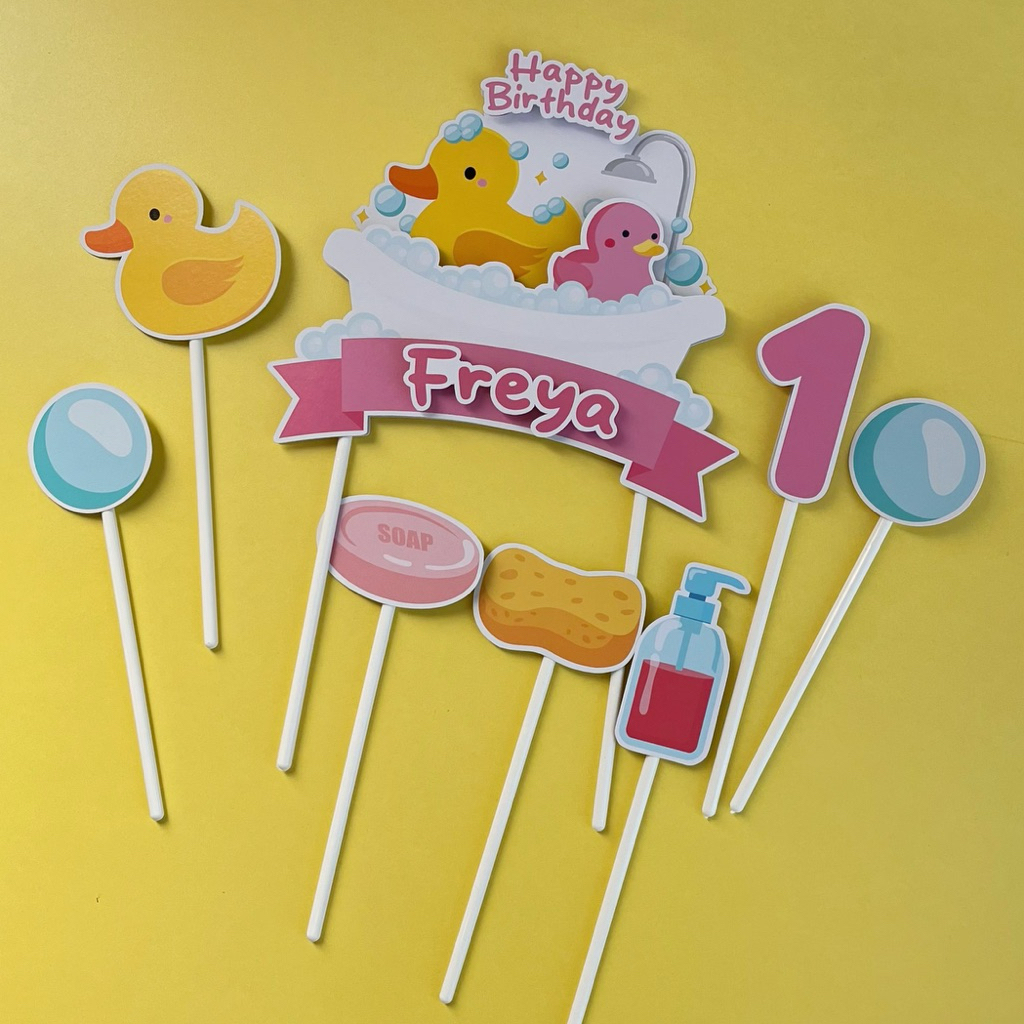 Jual Cake Topper 3D Karakter Bebek Karet Bath Rubber Duck Hiasan Kue ...