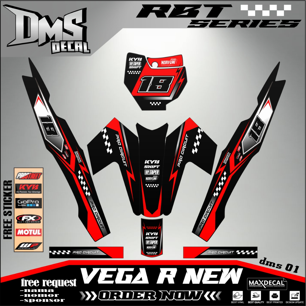Jual Decal Stiker RBT VEGA R NEW Sticker Variasi Striping Bebek Modif ...