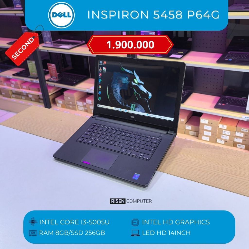Jual DELL Inspiron 5458 P64G Intel Core I3 5005U HD 14inch RAM 8GB SSD ...