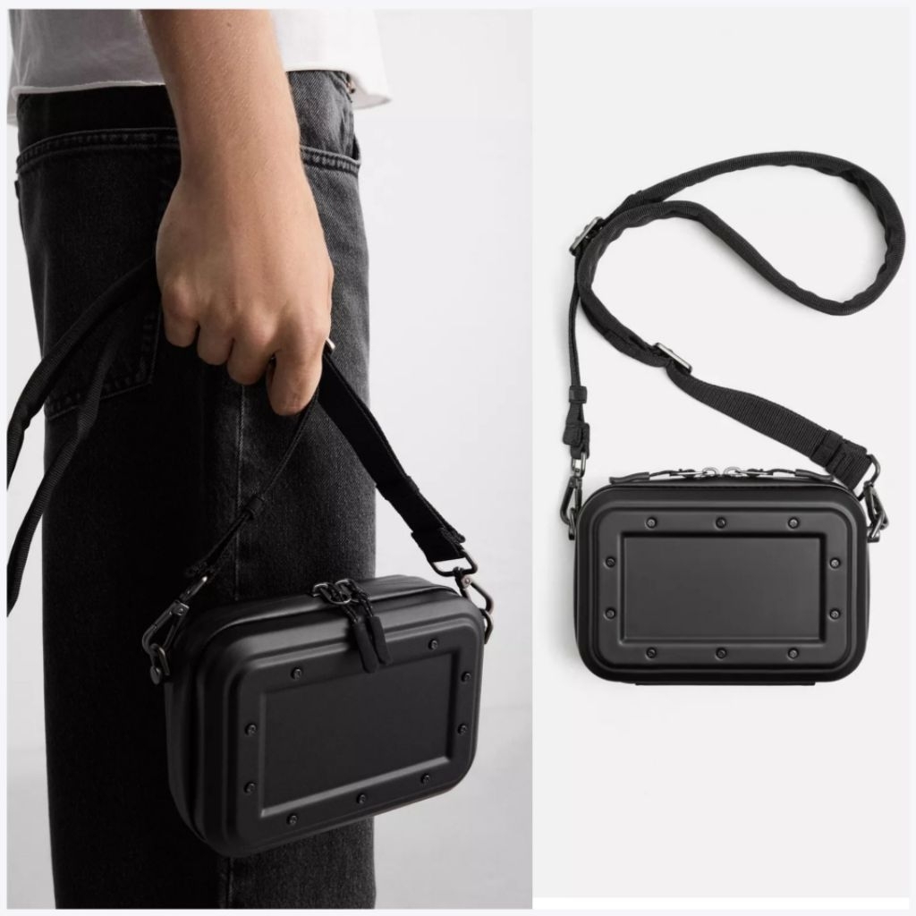 Jual Tas Pria Zara Man Rigid Crossbody Bag Rubberised Tas Mini ...