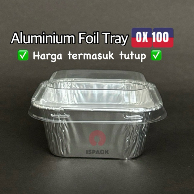 Jual Aluminium Tray OX-100 termasuk tutup / Foil Tray OX-100 / Alu Tray ...