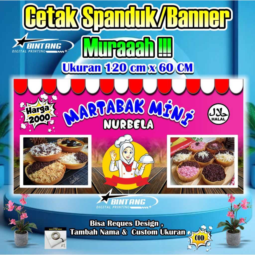 Jual Spanduk Banner Martabak Mini Ukuran 120 cm x 60 cm | Shopee Indonesia