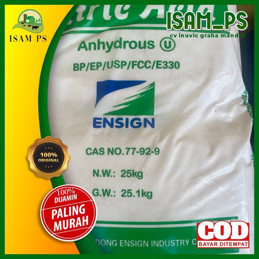Jual CITRIC ACID Anhydrous 1ZAK 25kg-FOOD GRADE-sitrun citrun asam ...