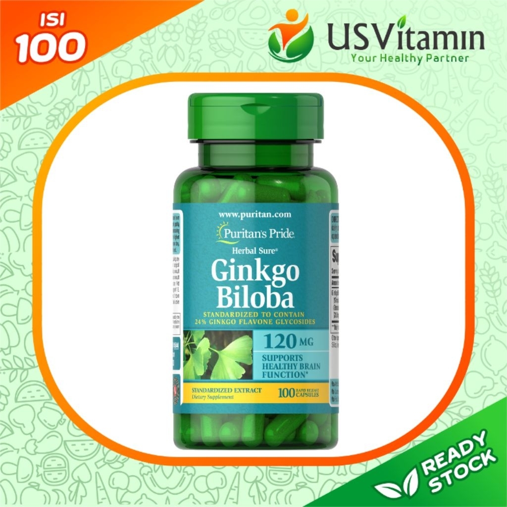 Jual Puritan's Pride Ginkgo Biloba 120 Mg isi 100 Caps | Shopee Indonesia